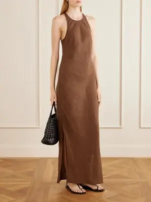 JAMES PERSE Linen Halterneck Maxi Dress