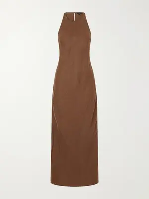 JAMES PERSE Linen Halterneck Maxi Dress - Brown