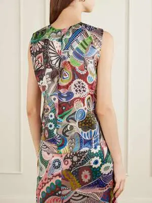 HEIRLOME Printed Silk-organza Top