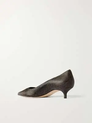 JIMMY CHOO Amelia 30 Crinkled-leather Pumps