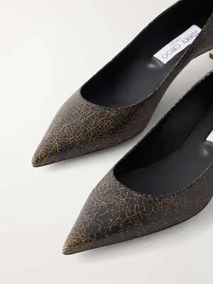 JIMMY CHOO Amelia 30 Crinkled-leather Pumps