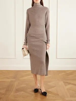 LANVIN Embellished Turtleneck Midi Dress