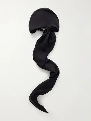 JENNIFER BEHR Kamryn Silk-georgette Headwrap - Black