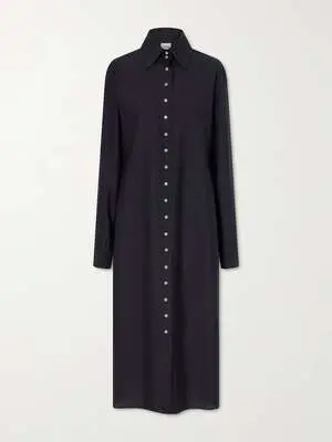 Khaite Ivanna Silk And Cotton-blend Midi Dress