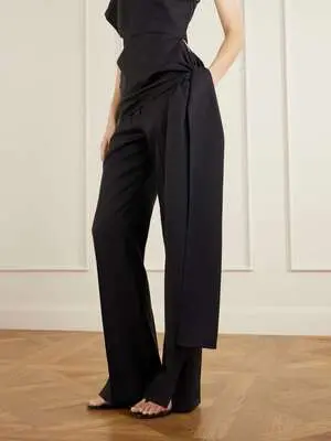 HEIRLOME Marianne Asymmetric Silk-twill Top