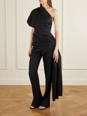 HEIRLOME Marianne Asymmetrical One-shoulder Silk Top