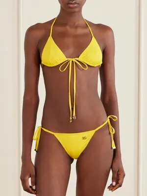 Dolce & Gabbana Logo Embellished Triangle Bikini