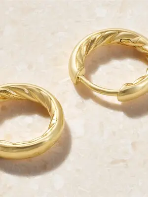 David Yurman Mercer Hoop Earrings In 18k Yellow
