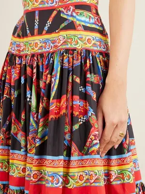 Dolce & Gabbana Carretto Print Tiered Maxi Skirt