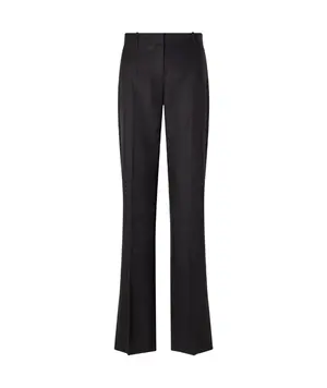 HEIRLOME Petula Pleated Silk-twill Straight-leg Pants - Black