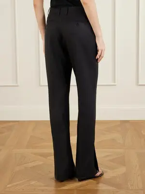 HEIRLOME Petula Pleated Silk-twill Straight-leg Pants
