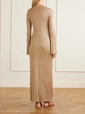 Gabriela Hearst Atira Silk Ribbed Maxi Dress