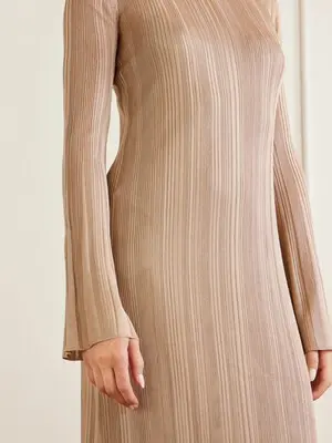 Gabriela Hearst Atira Silk Ribbed Maxi Dress