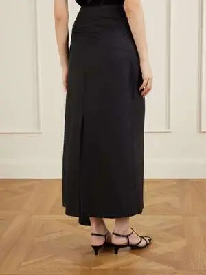 HEIRLOME Helena Silk-twill Midi Skirt