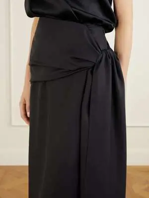 HEIRLOME Helena Silk-twill Midi Skirt