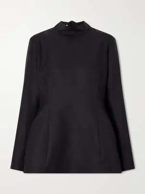 HEIRLOME Yasmin Silk-twill Blouse - Black