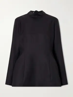 HEIRLOME Yasmin Silk-twill Blouse - Black