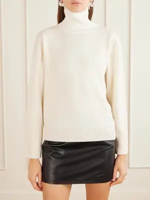 COURREGES Logo Embroidered Ribbed Knit Wool Sweater