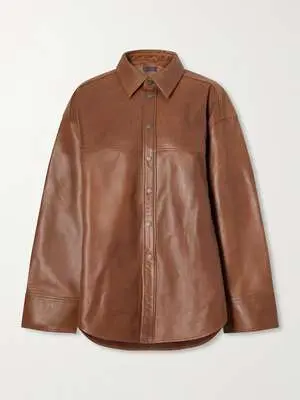 HAIKURE Victoria Leather Shirt - Brown