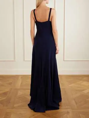 Stella McCartney Asymmetric Ruffled Crepe Maxi Dress