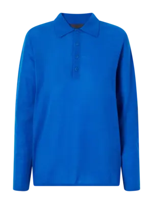 Tibi Wool-blend Knit Polo Sweater - Blue