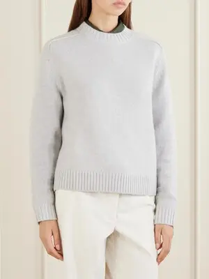 TWP New Jill" Ribbed Detail Cashmere Sweater