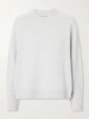 TWP New Jill Ribbed-detail Cashmere-knitted Sweater - Off-white