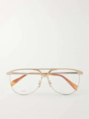 Celine Aviator-style Metal Glasses - Gold