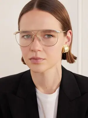 Celine Aviator-style Metal Glasses