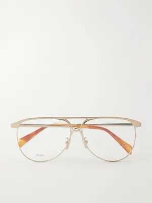 Celine Aviator-style Metal Glasses - Gold