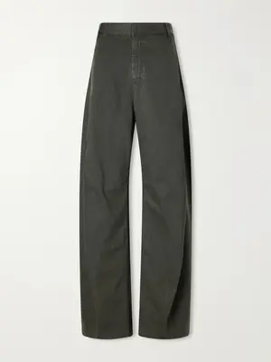 Tibi Stretch Twill Wide-leg Pants - Green