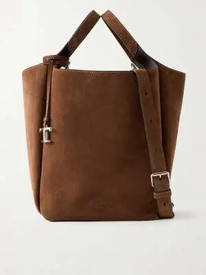 TOD'S Apa Secchiello Piccolo Suede Shoulder Bag - Brown