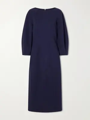 Carolina Herrera Ponte Midi Dress With Balloon Sleeves