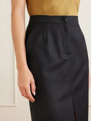 BLAZÉ MILANO Popeye Pinstriped Wool Knee-length Skirt
