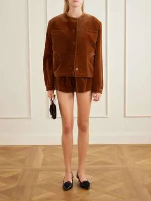 BLAZÉ MILANO Jealousy Gliss Cotton-velvet Jacket