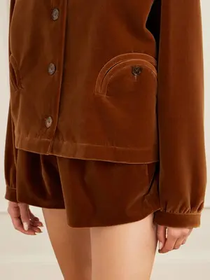 BLAZÉ MILANO Jealousy Gliss Cotton-velvet Jacket