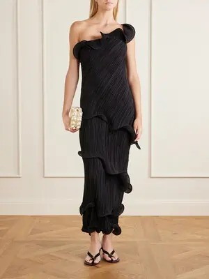 Cult Gaia Payton Plissé Cloqué Gown