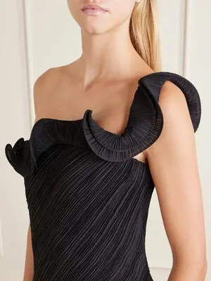 Cult Gaia Payton Plissé Cloqué Gown