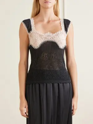Anna Sui Lace-trimmed Jersey Cami