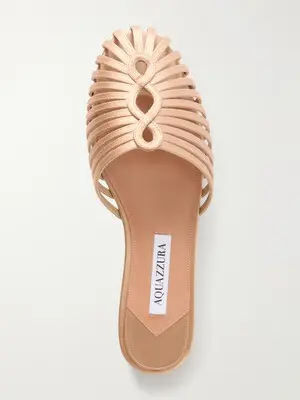 AQUAZZURA Sweet Surrender Satin Mules - Neutrals