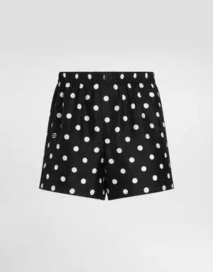 Dolce & Gabbana Polka Dot-print Silk Twill Boxer Shorts - Multicolor