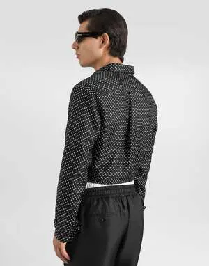 Dolce & Gabbana Polka Dot-print Silk Twill Martini Shirt