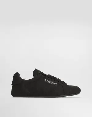 Dolce & Gabbana Split Leather Portofino Soft Sneakers - Black