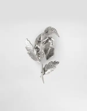 Dolce & Gabbana Flower Brooch With Rhinestones
