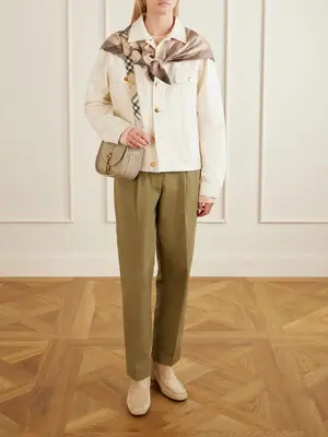 Burberry Leather Shoulder Bag With Checked Strap - Neutrals