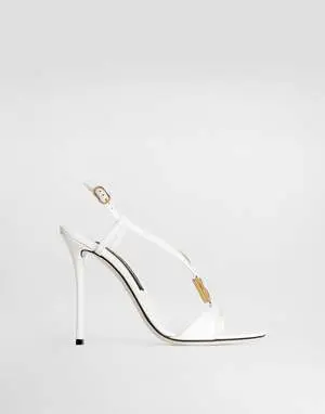 Dolce & Gabbana Keira Patent Leather High Heel Sandals With Dg Logo