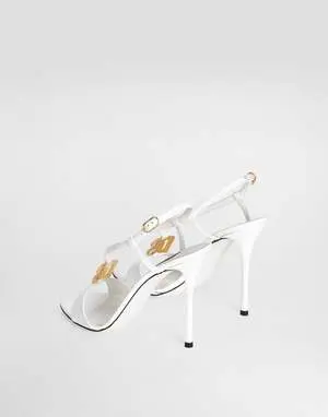 Dolce & Gabbana Keira Patent Leather High Heel Sandals With Dg Logo