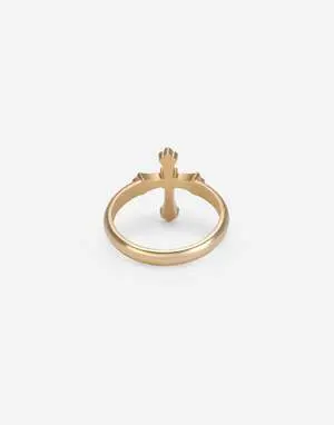 Dolce & Gabbana Ring With Cross And Crystals