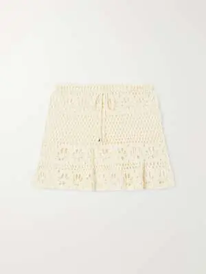 TERRY PUESTO Bonito Crocheted Organic-cotton Mini Skirt - Cream