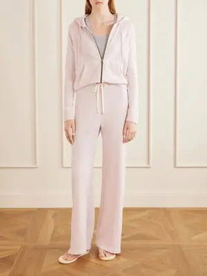 JAMES PERSE Cotton-terry Wide-leg Track Pants - Pink